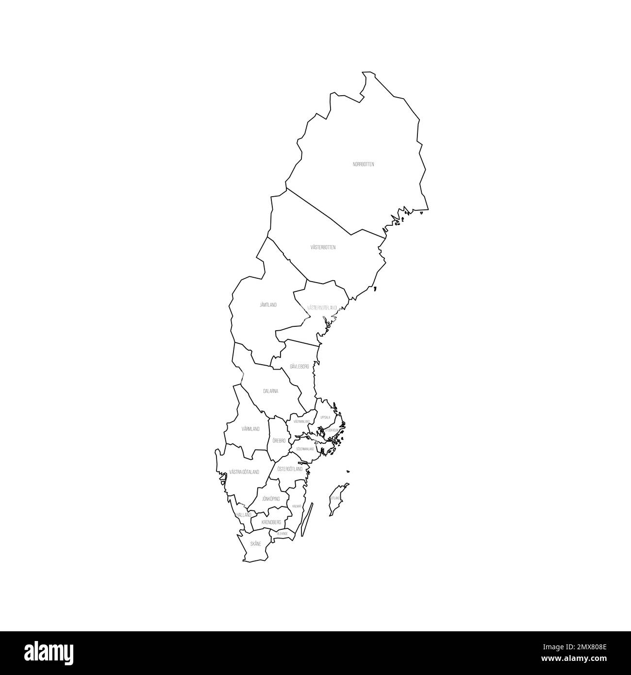 Sweden political map of administrative divisions Stock Vector Image ...