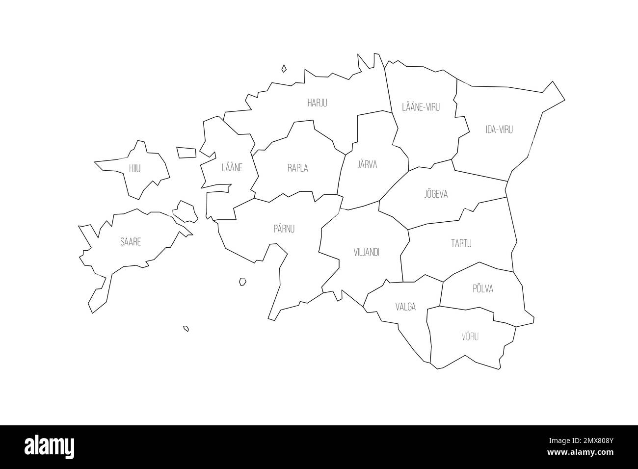 Estonia political map of administrative divisions Stock Vector Image ...