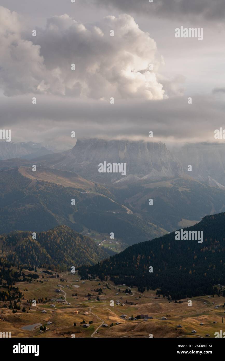 Picturesque landscape of mountain range under cloudy sky in daylight in ...