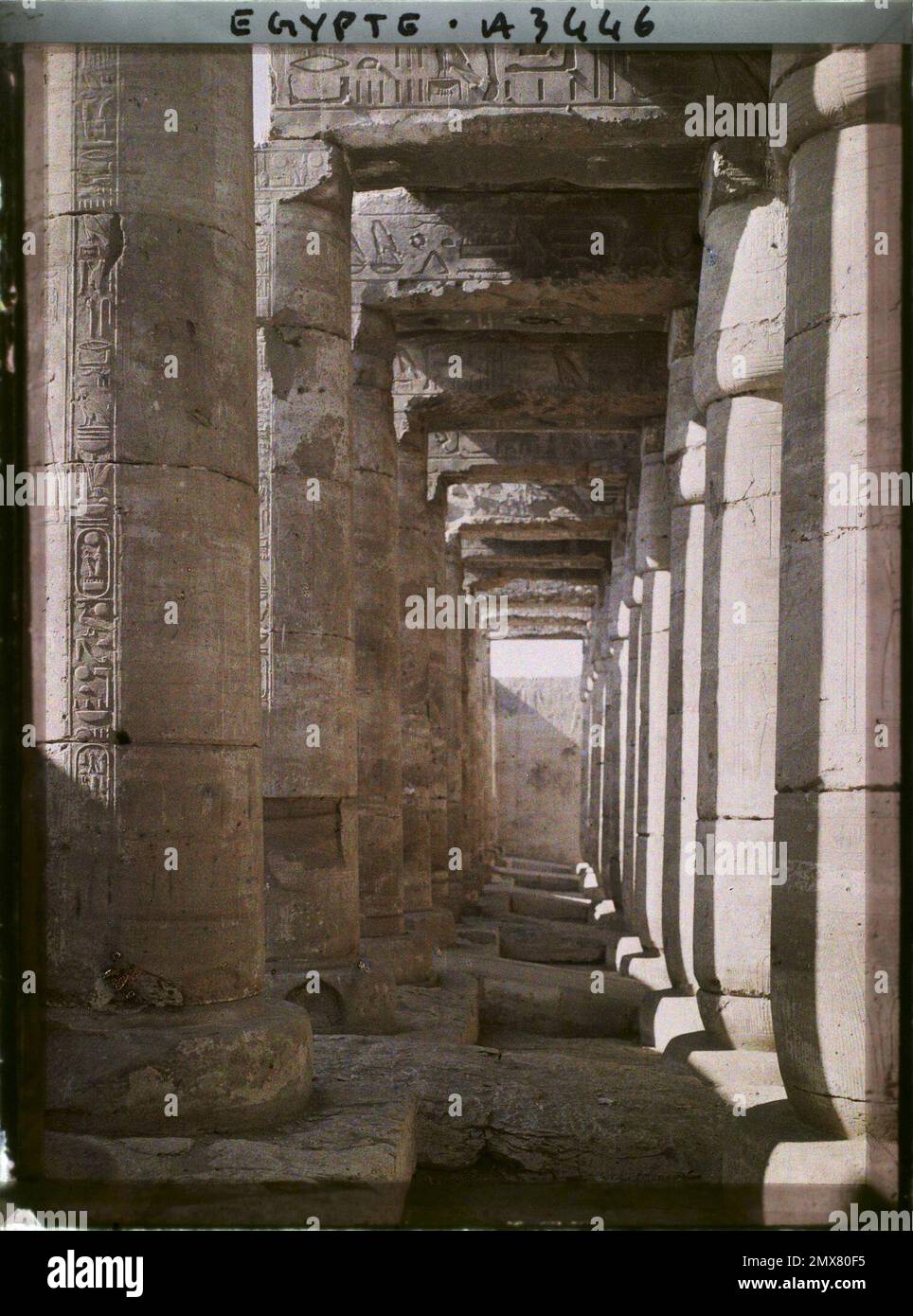Abydos, Egypt, interior Africa of the second hypostyle room of the ...