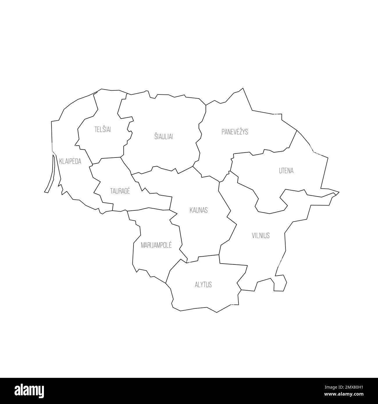 Lithuania political map of administrative divisions Stock Vector Image ...