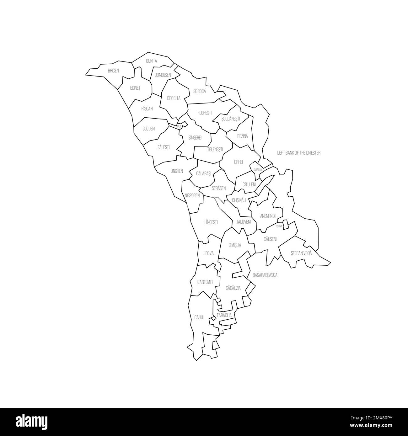 Moldova political map of administrative divisions Stock Vector Image ...