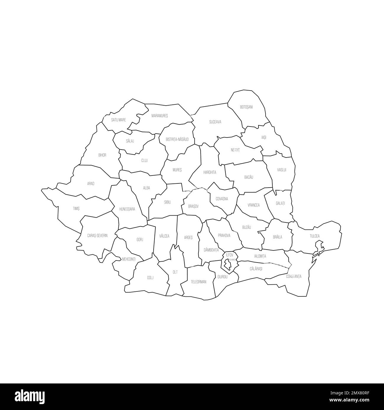 Romania political map of administrative divisions Stock Vector Image ...