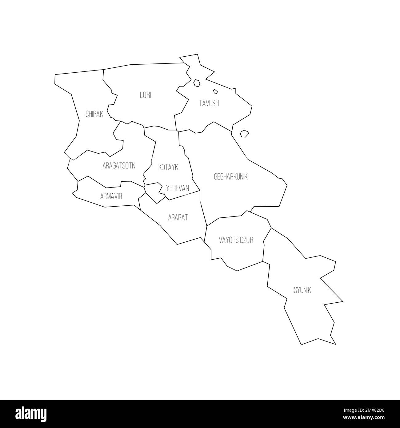 Armenia political map of administrative divisions Stock Vector Image ...