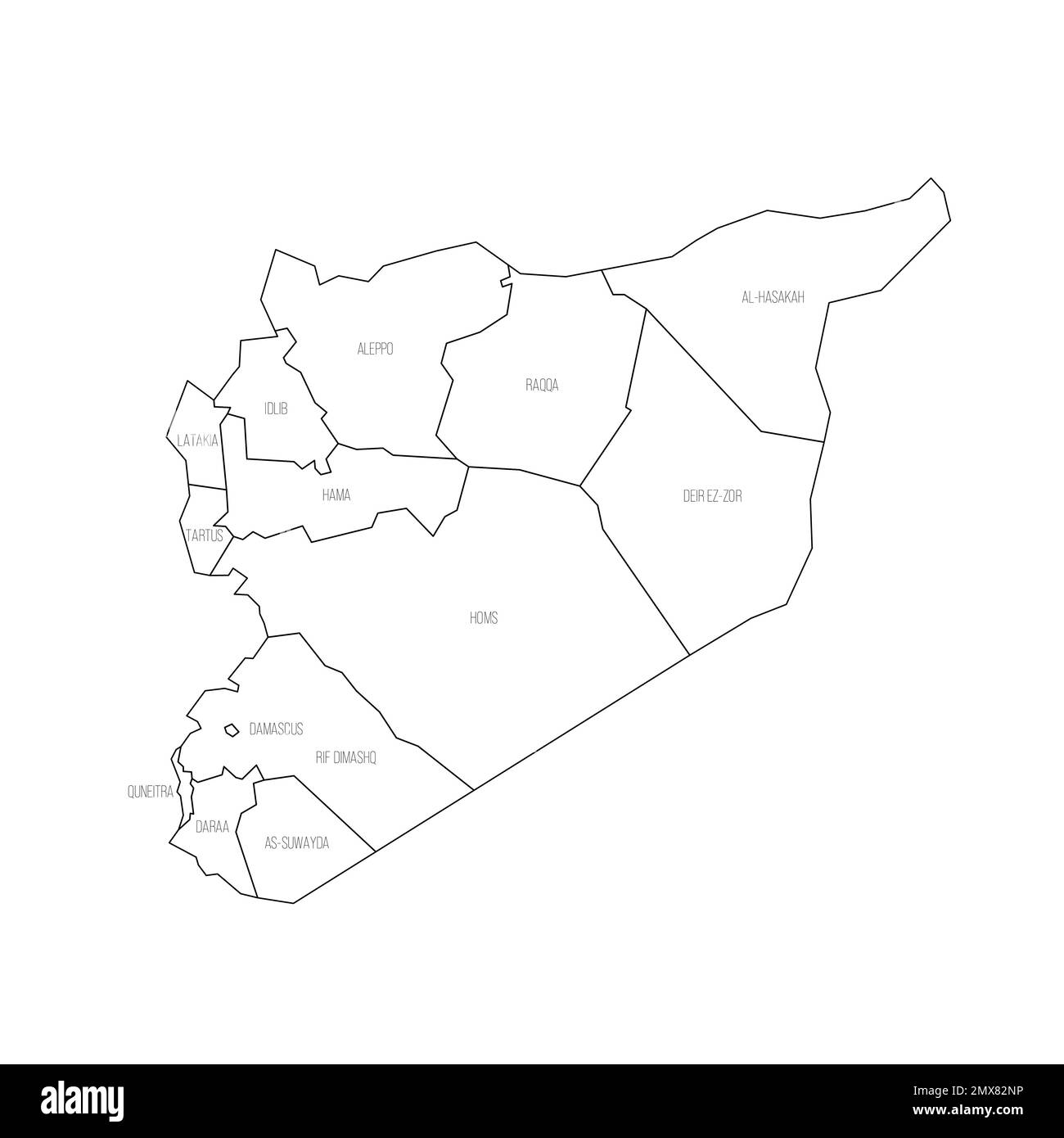 Syria political map of administrative divisions Stock Vector Image ...