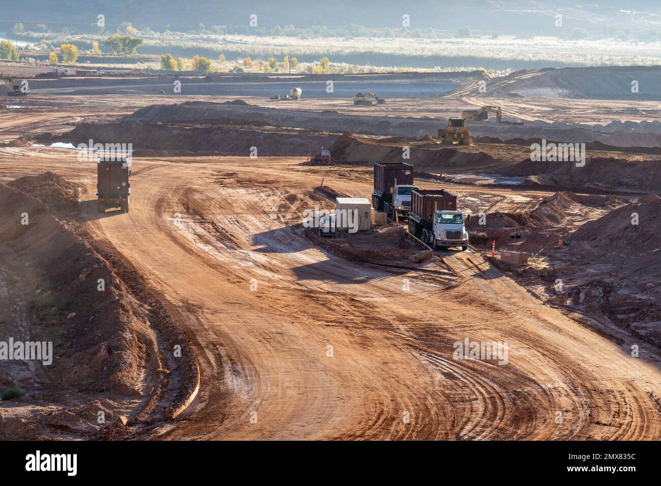 Contaminated urnanium tailings being removed at the UMTRA tailings ...