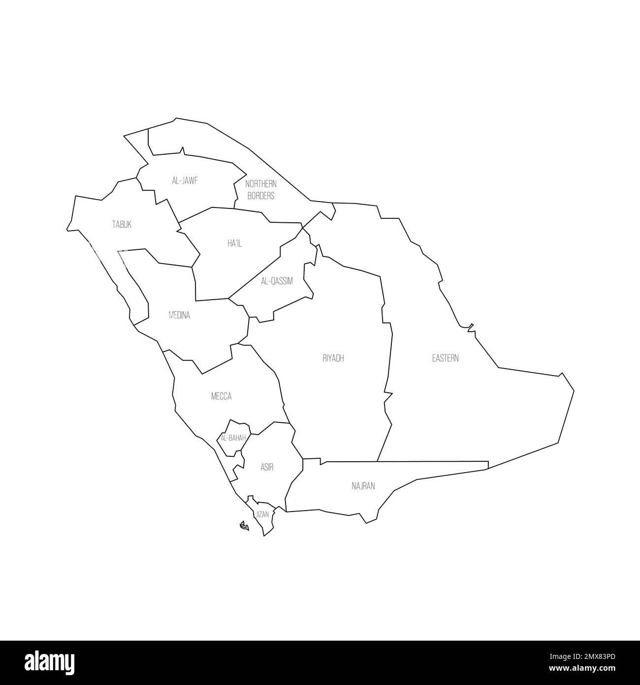 Saudi Arabia political map of administrative divisions Stock Vector ...