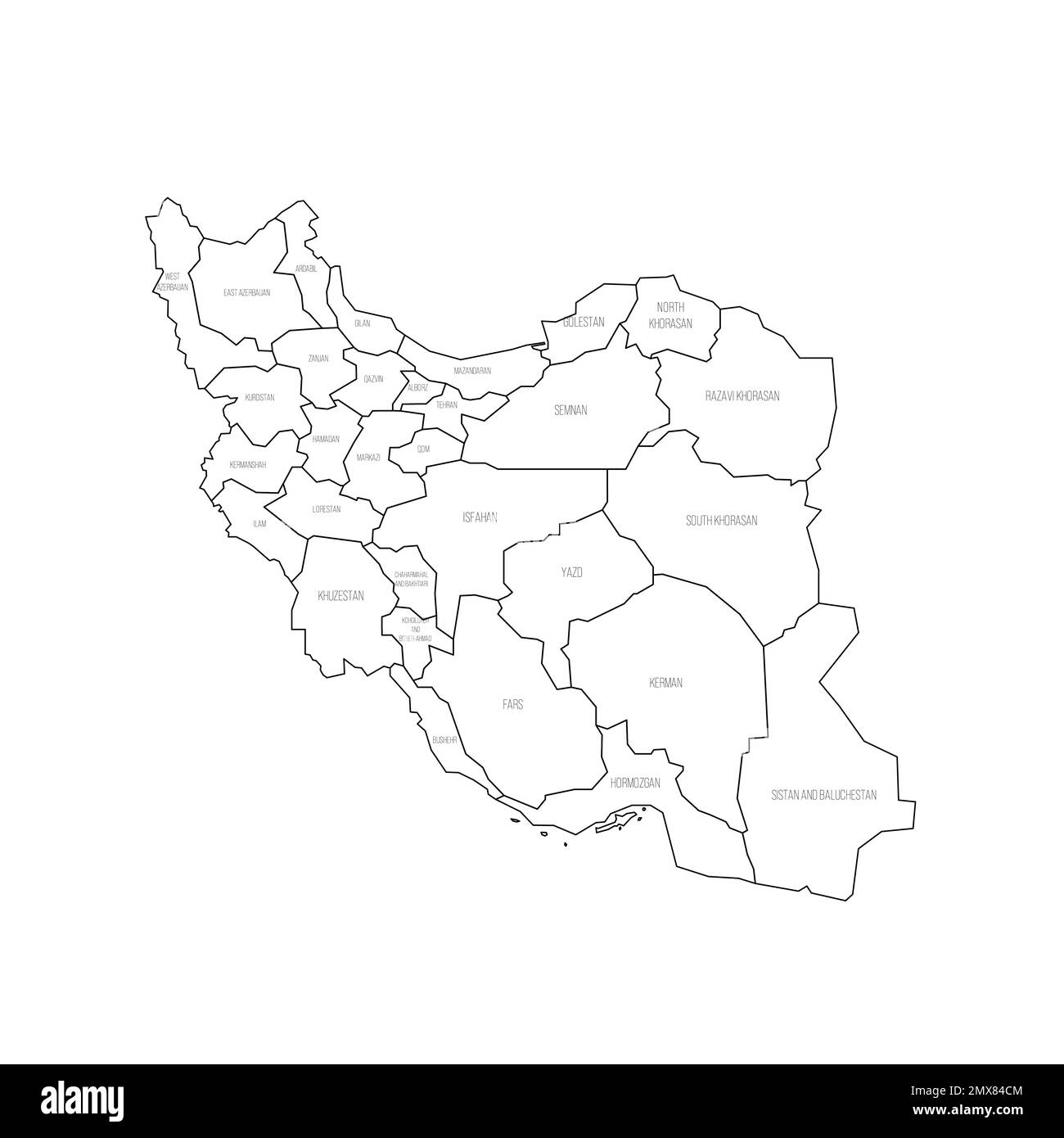Iran political map of administrative divisions Stock Vector Image & Art - Alamy