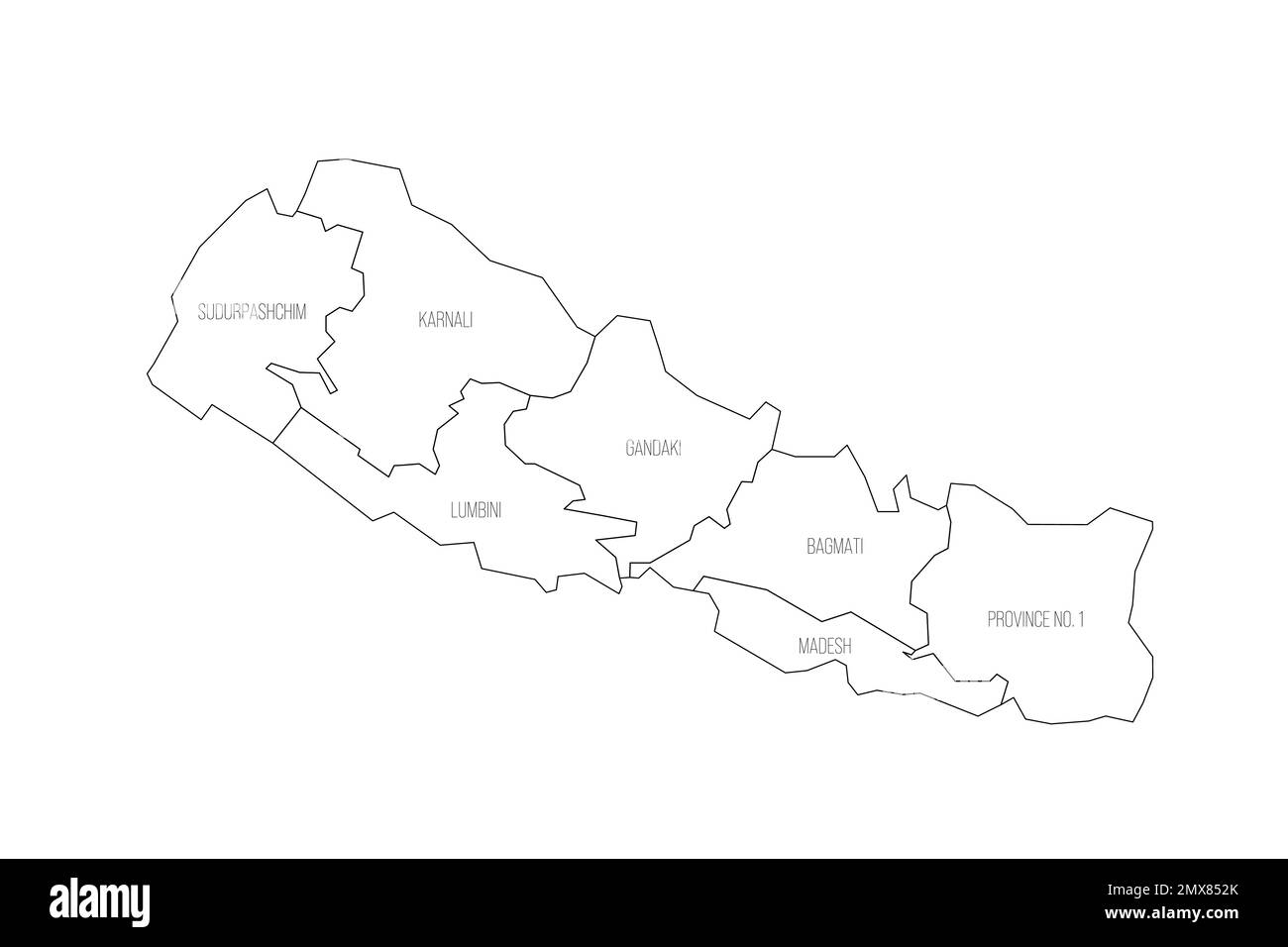 Nepal political map of administrative divisions Stock Vector Image ...