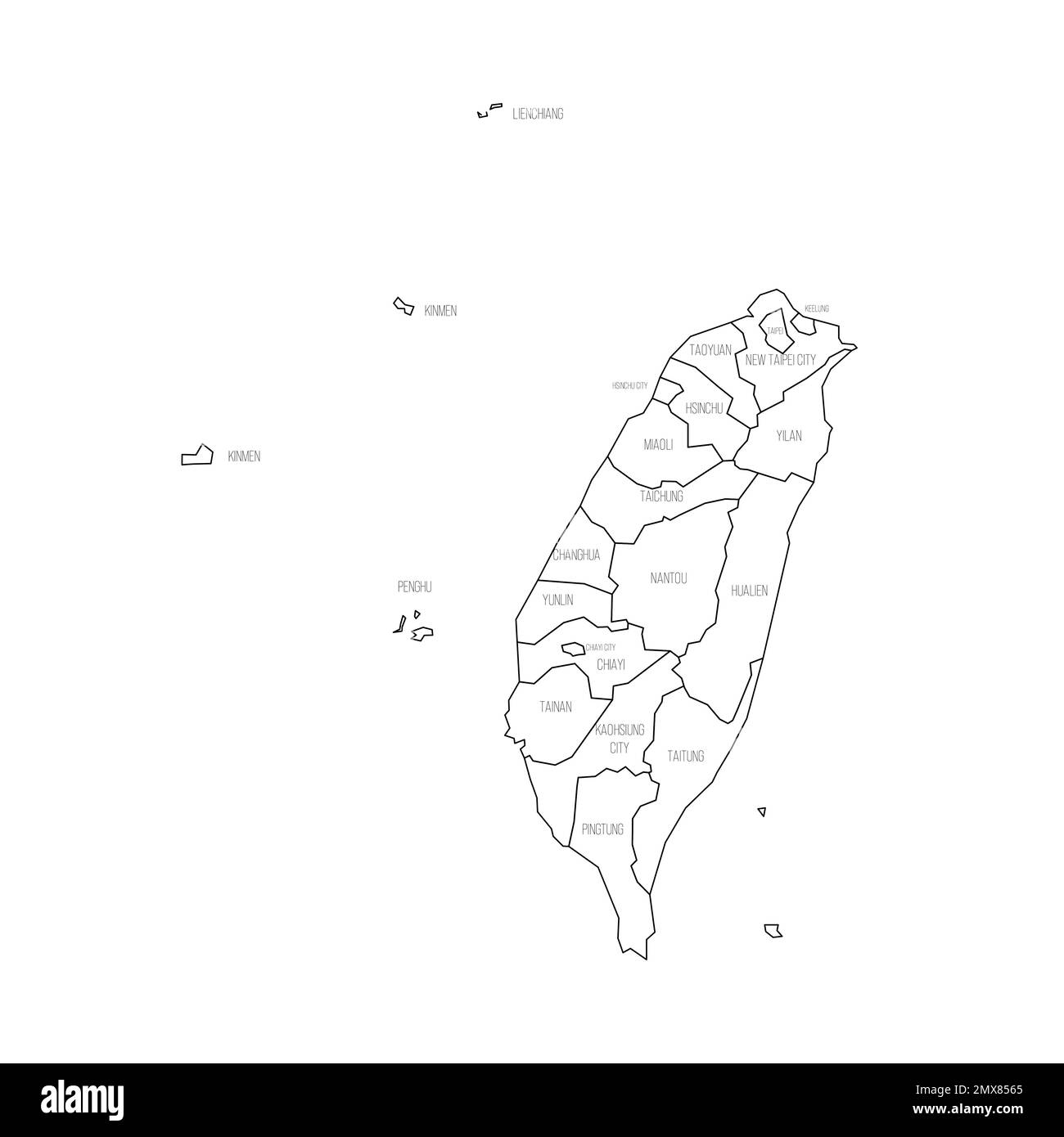 Taiwan political map of administrative divisions Stock Vector Image ...
