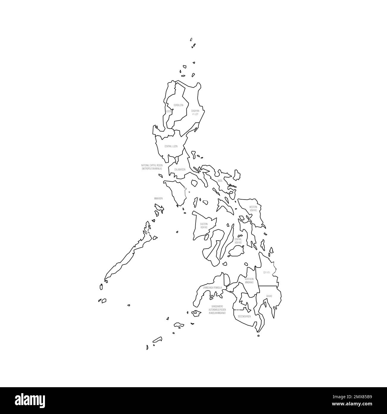 Philippines political map of administrative divisions Stock Vector ...