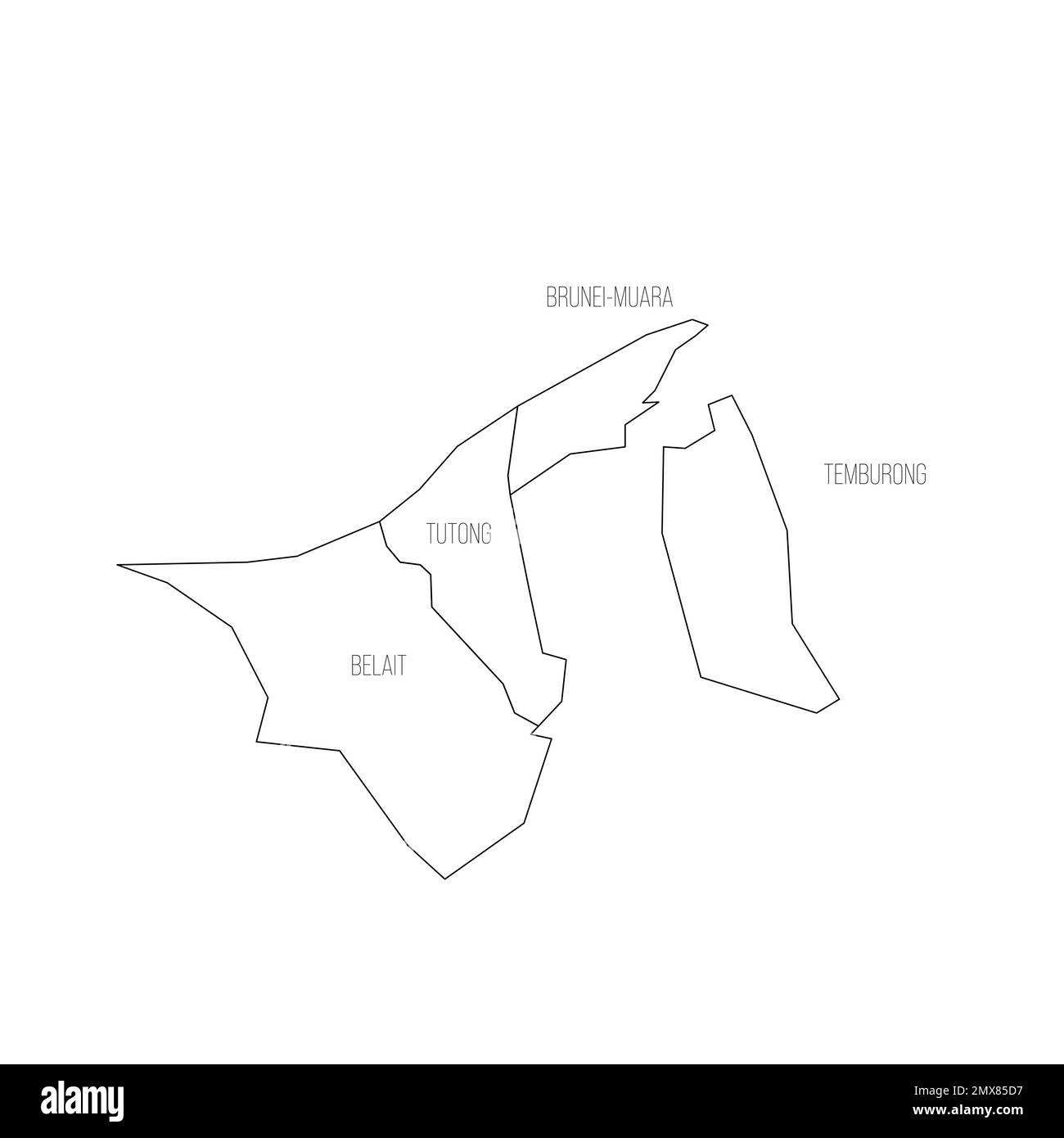 Brunei political map of administrative divisions Stock Vector Image ...