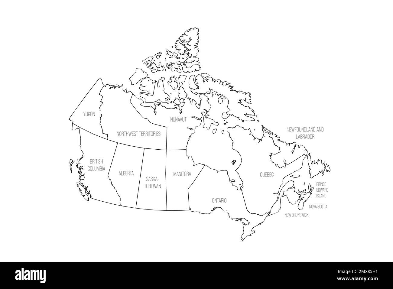 Canada political map of administrative divisions Stock Vector Image ...