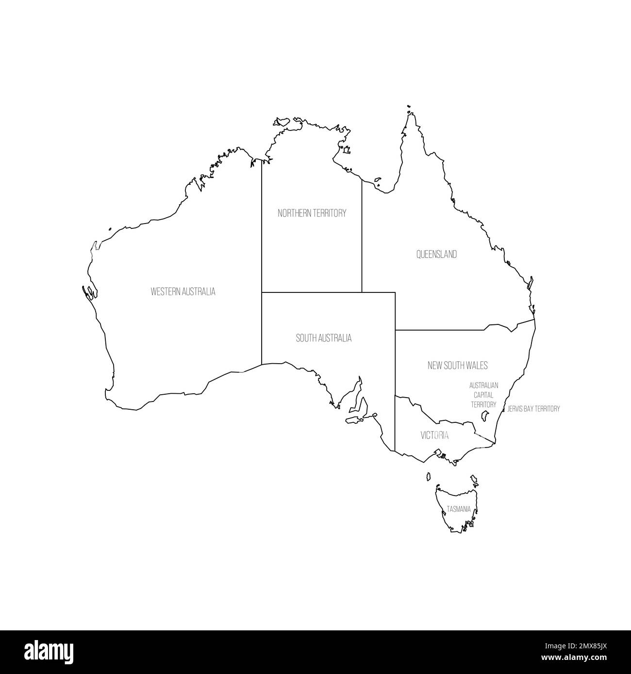 Australia political map of administrative divisions Stock Vector Image ...