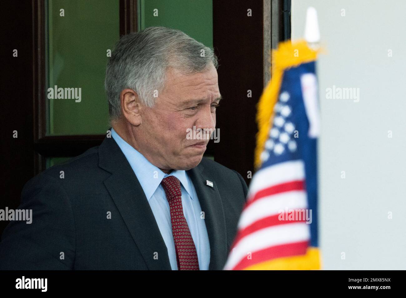 King Abdullah II of Jordan, accompanied by Crown Prince Hussein of ...