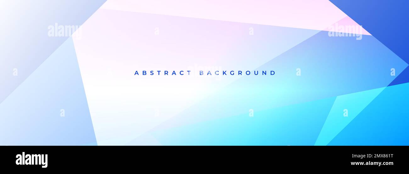 Blue modern abstract wide banner with geometric shapes abstract ...