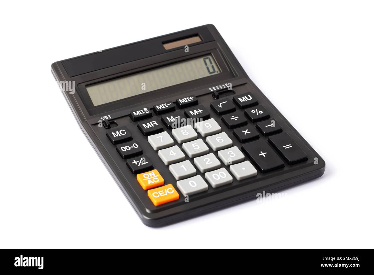 Black digital calculator isolated on white background Stock Photo - Alamy