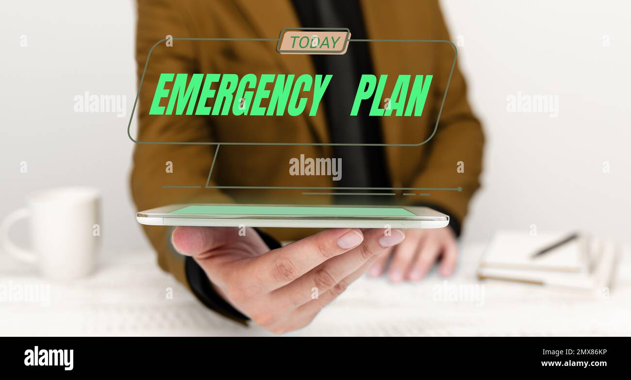 Conceptual display Emergency Plan. Word Written on Procedures for ...