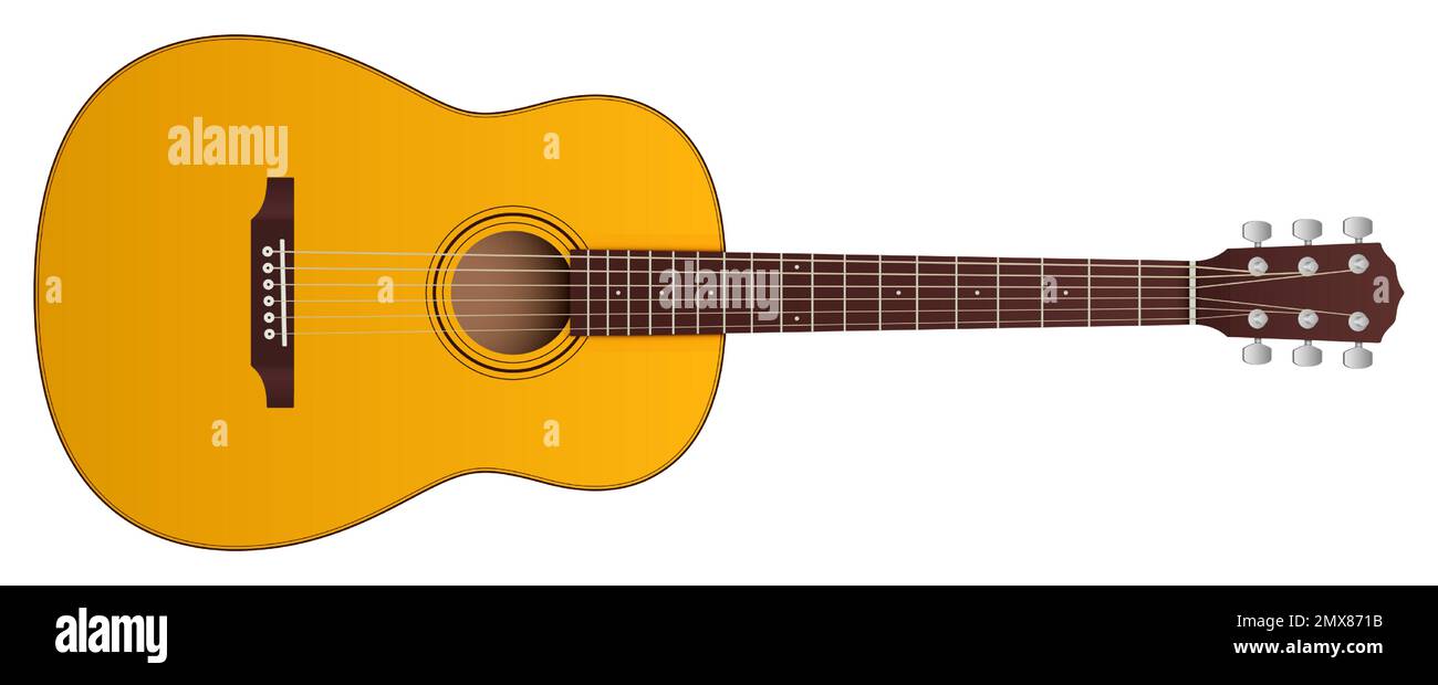 Classical 6 string acoustic guitar realistic vector illustration ...