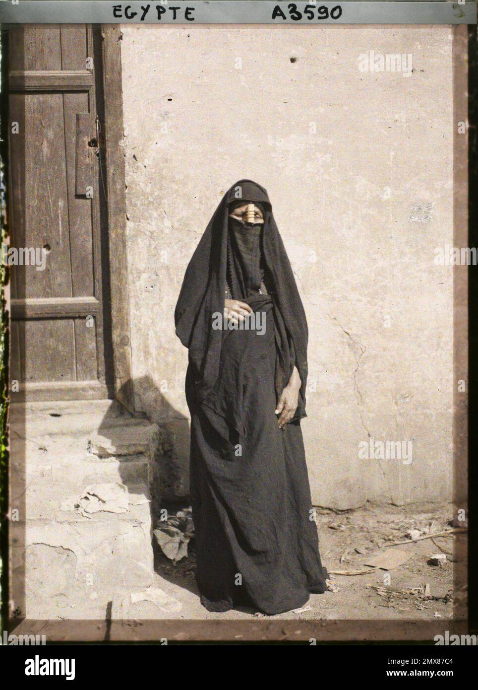 Cairo, Egypt, Africa Portrait of a woman wearing the veil , 1914 ...