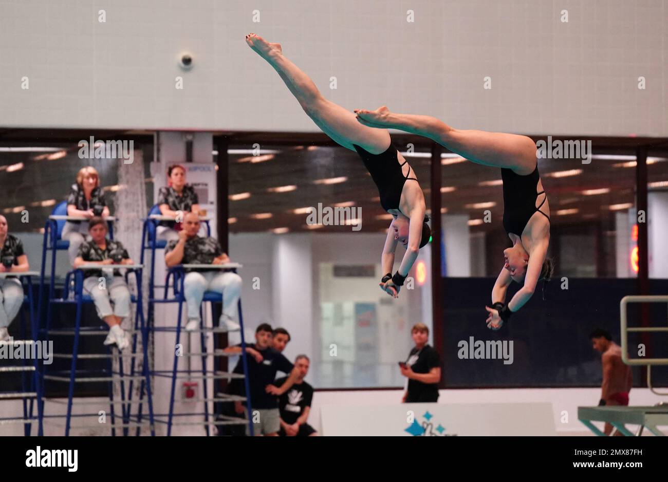 Andrea Spendolini Sirieix (left) and Lois Toulson in action during the ...