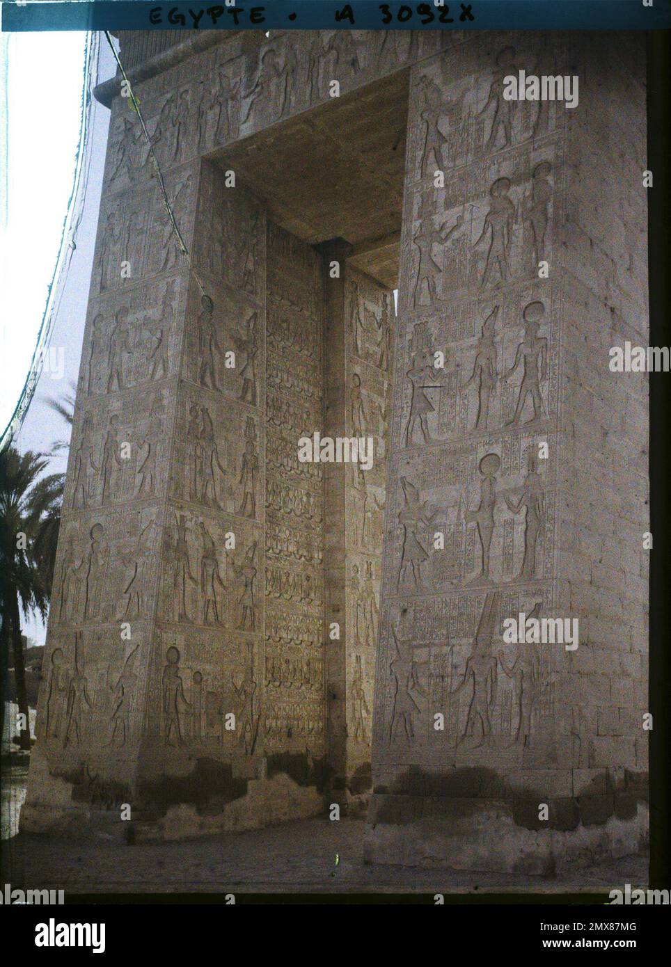 Karnak, Egypt, Africa Entrance Portal of the large courtyard of the ...