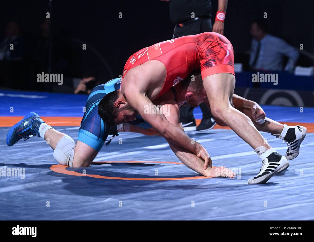ZAGREB, CROATIA – FEBRUARY 02: Amirali Hamid Azarpira of Iran (red ...