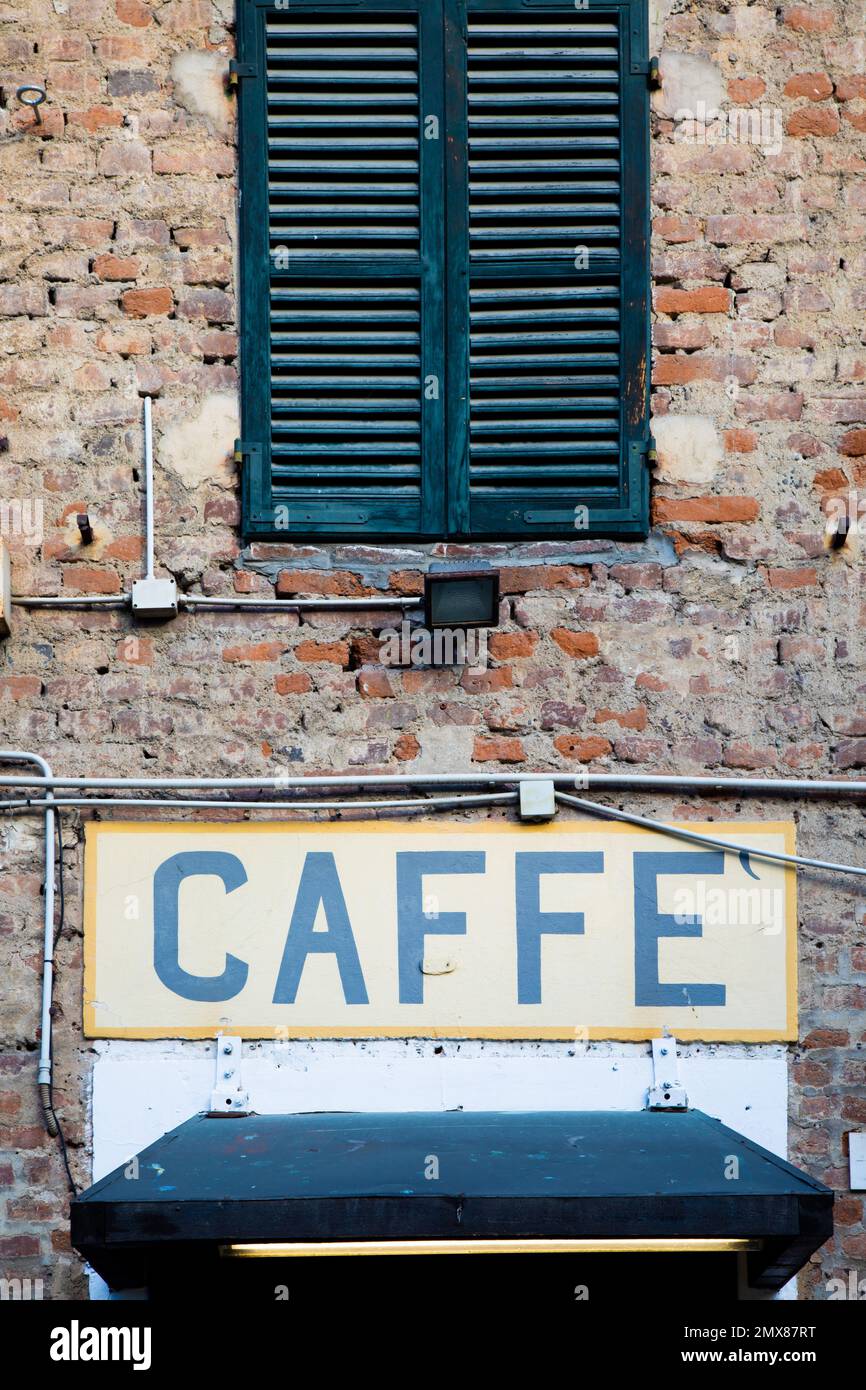 Old vintage coffee sign in Italy - Concept of retro, traditional Caffè ...