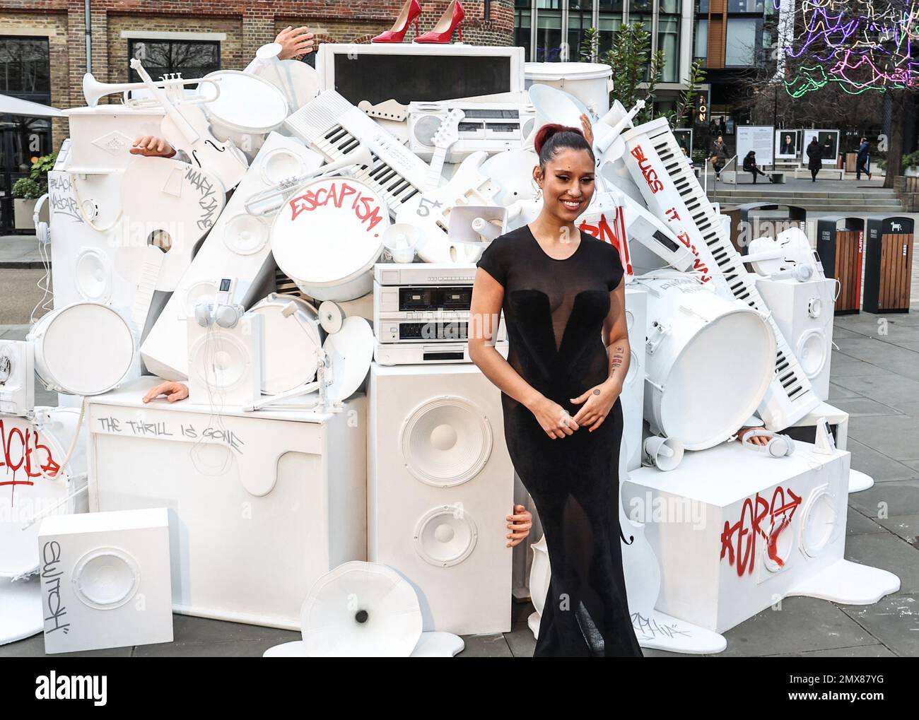 London, UK. 02nd Feb, 2023. British singer Raye attends a photocall in ...