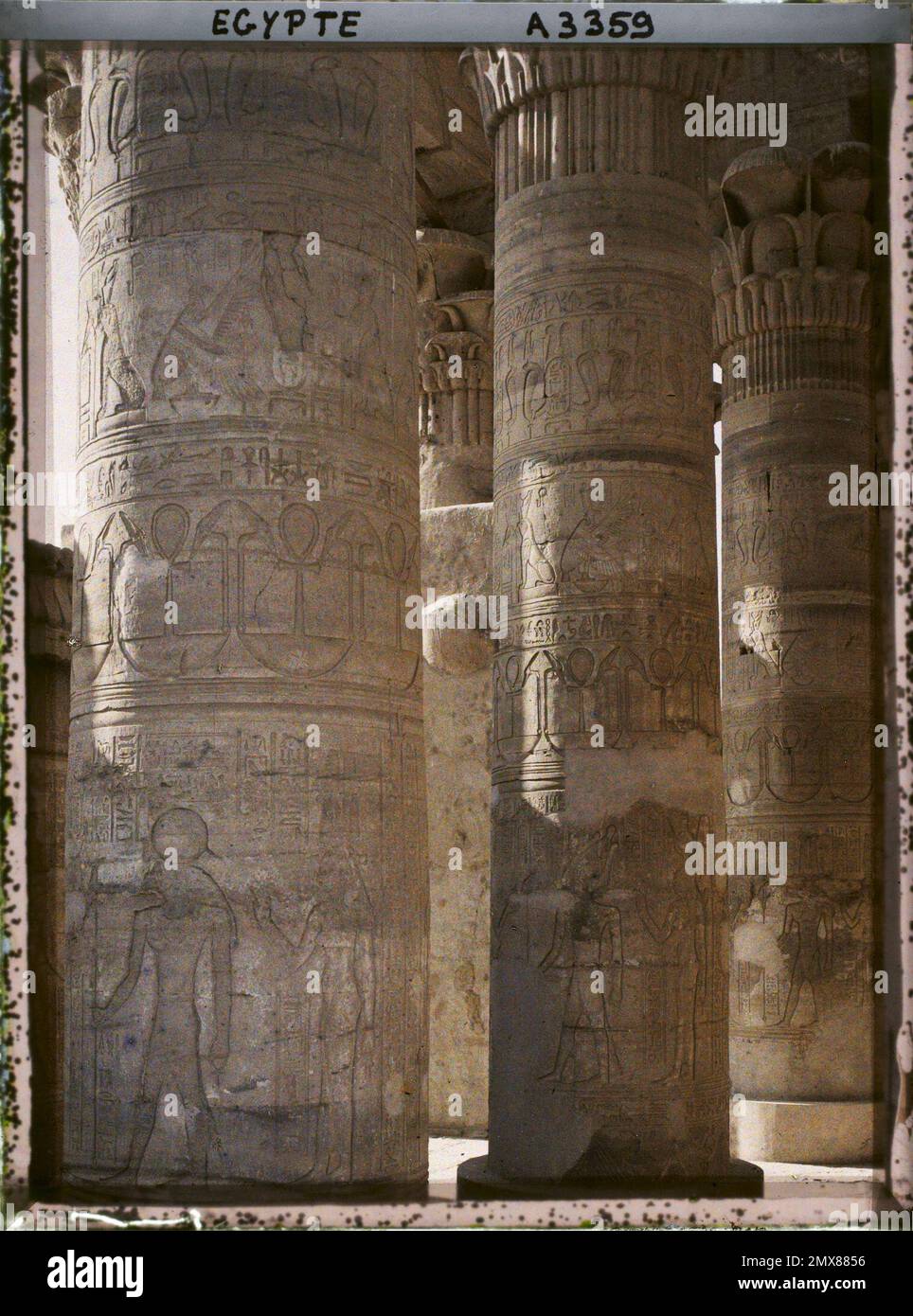 Kom Ombo, surroundings of Assouan, Egypt, Africa columns of the ...