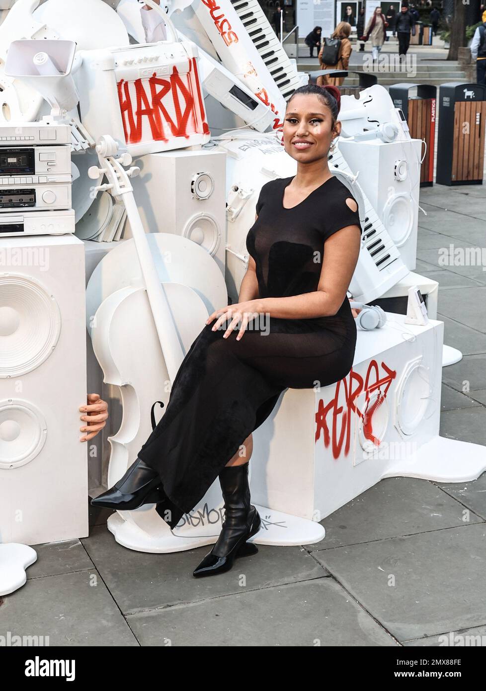 British singer Raye attends a photocall in London to celebrate the ...