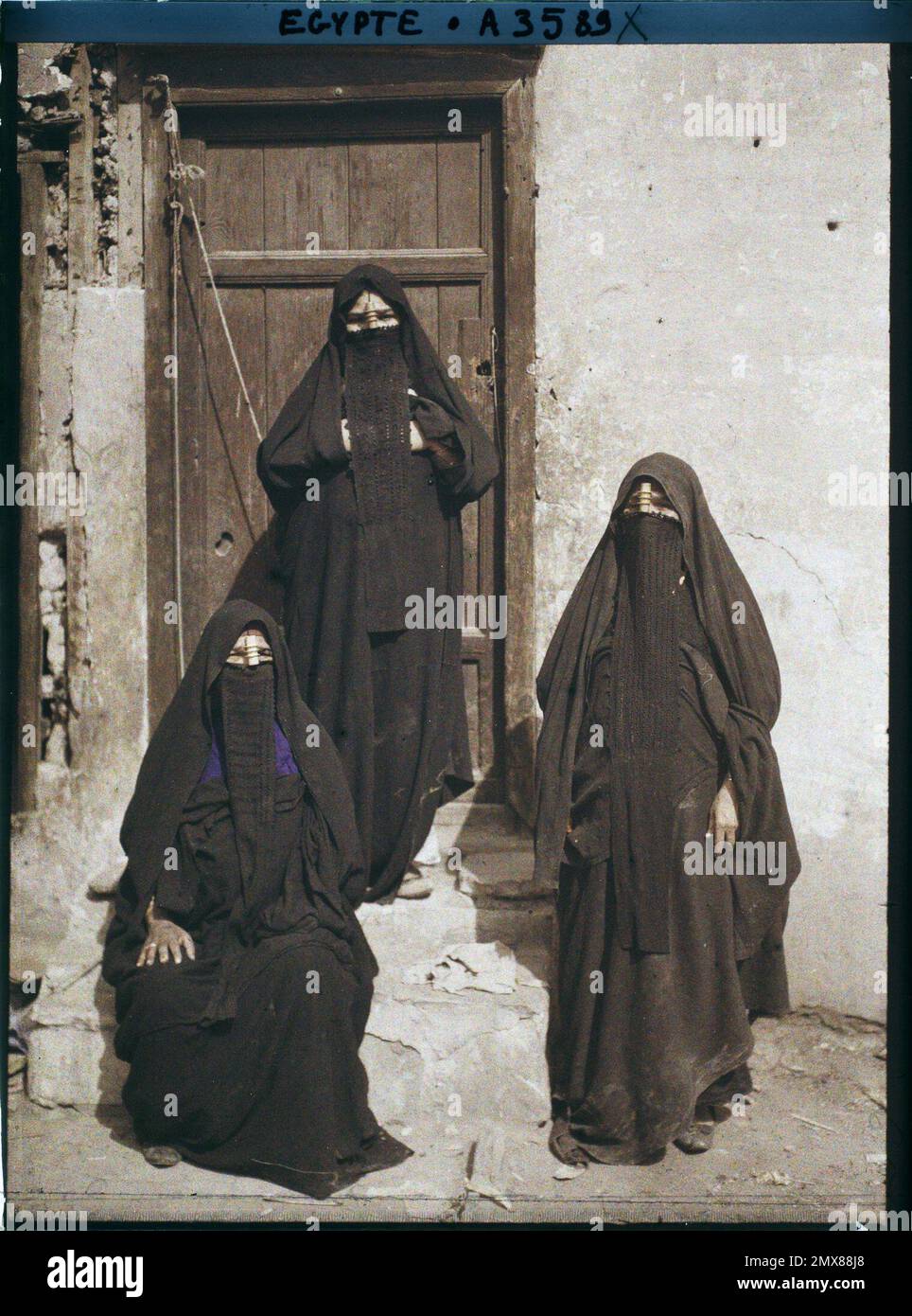 Cairo, Egypt, Africa three Arab women carrying the veil , 1914 - Egypt ...