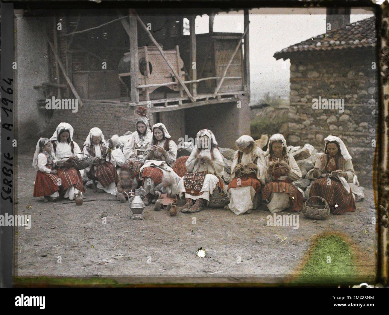 Surroundings of Prizren, Kosovo, Serbia Serbian women in party costume ...