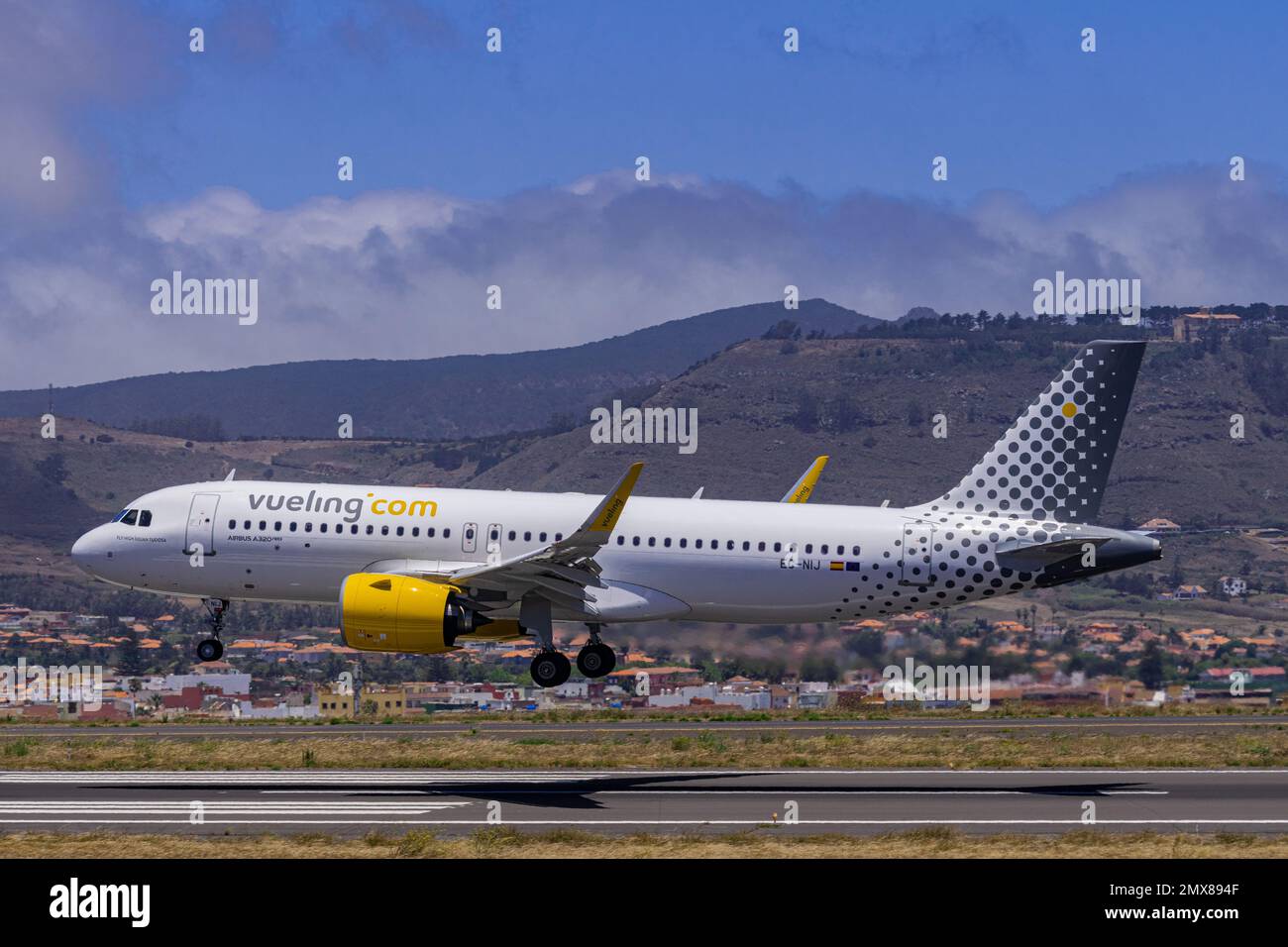 Los Rodeos, TenerifeCanary islands; July 24 2020: Vueling Airbus A320 ...