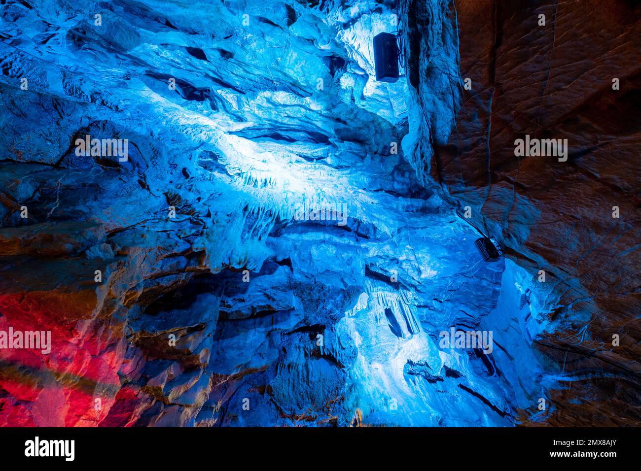 A rock formation known as The Rift in Goughs cave in Cheddar in ...