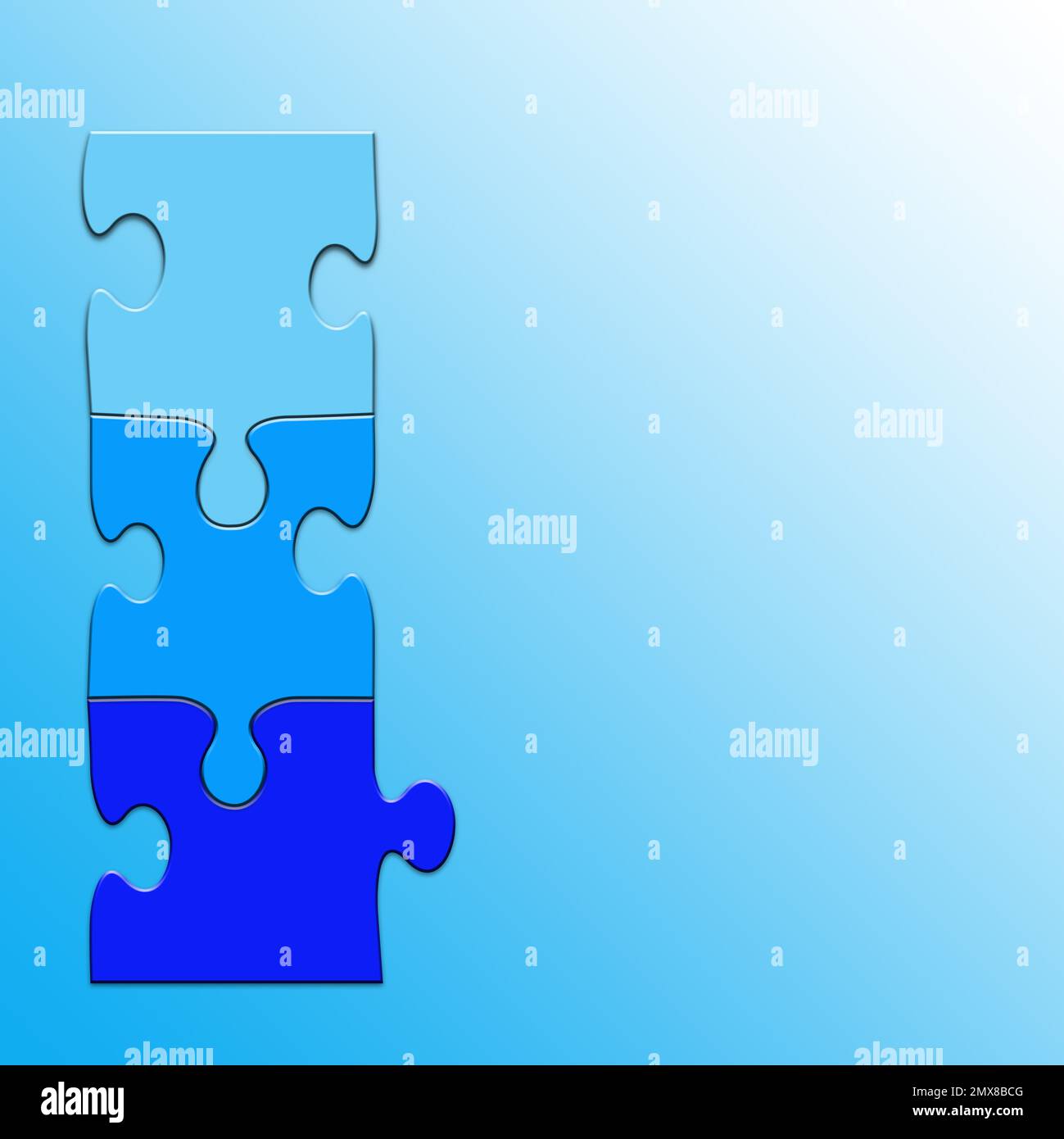 Jigsaw pieces blue background hi-res stock photography and images - Alamy