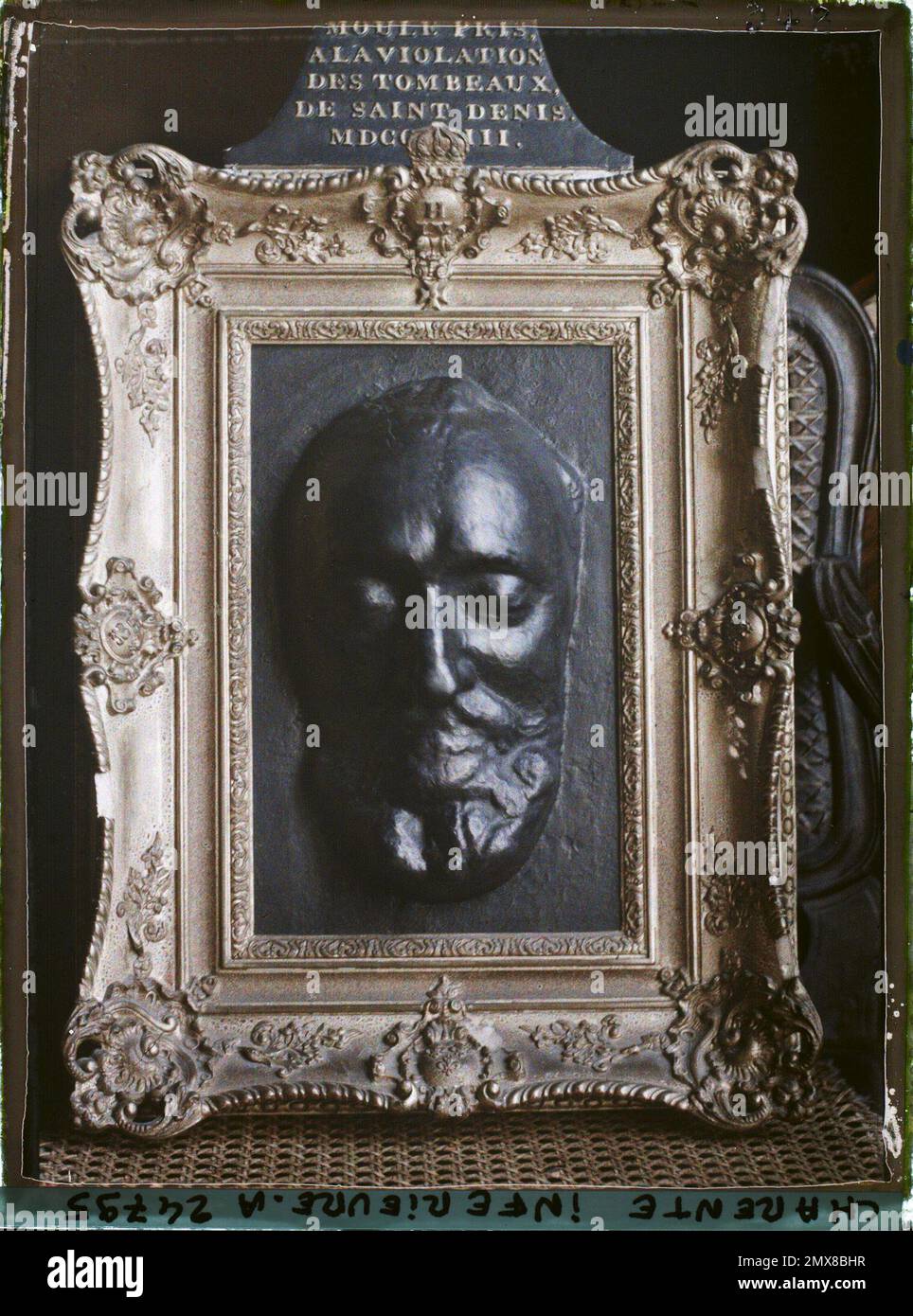 La Rochelle, France molding of the funeral mask of King Henri IV, in ...