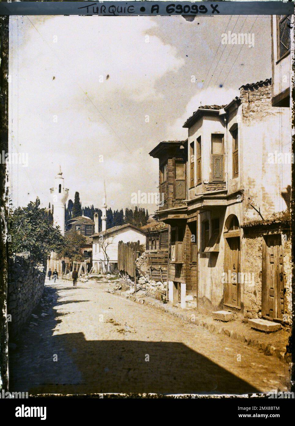 Constantinople (current Istanbul), Turkey a street lined with hard and ...