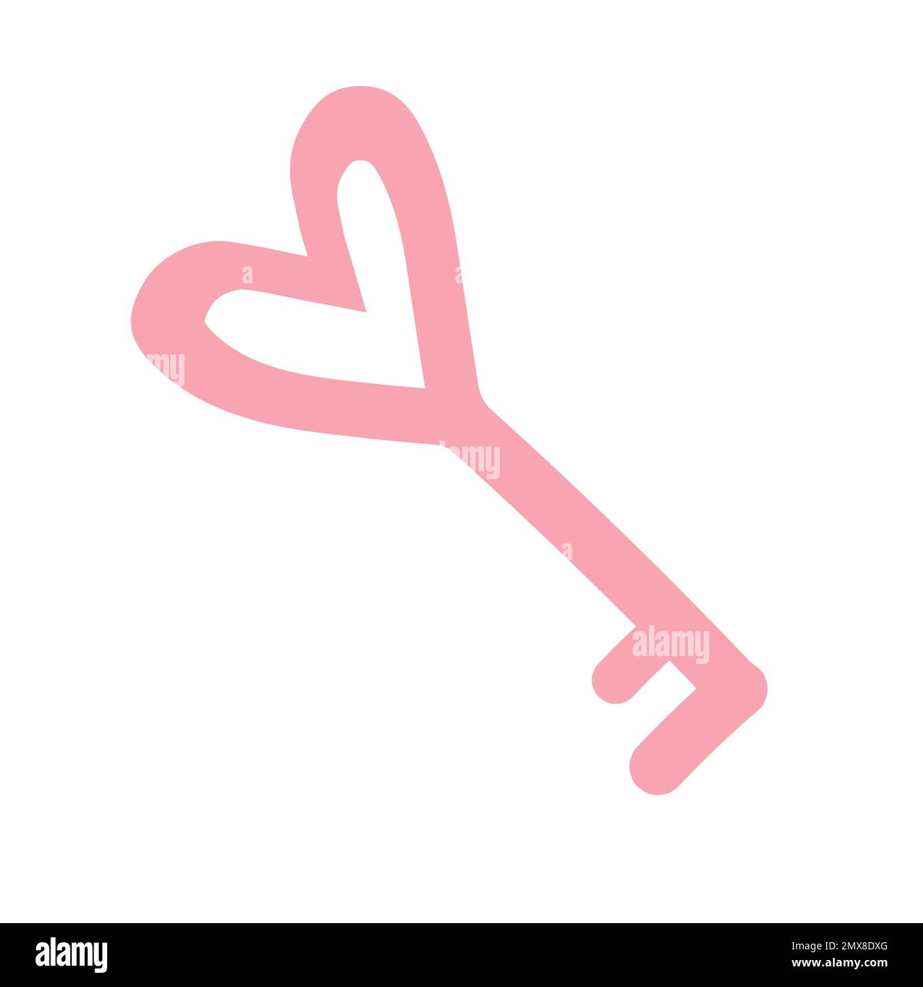 Vector hand drawn doodle sketch key with heart isolated on white ...