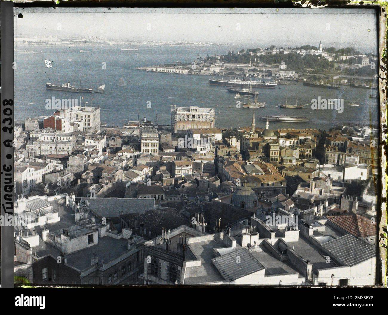 Constantinople (current Istanbul), Turkey the bottom of the golden horn ...