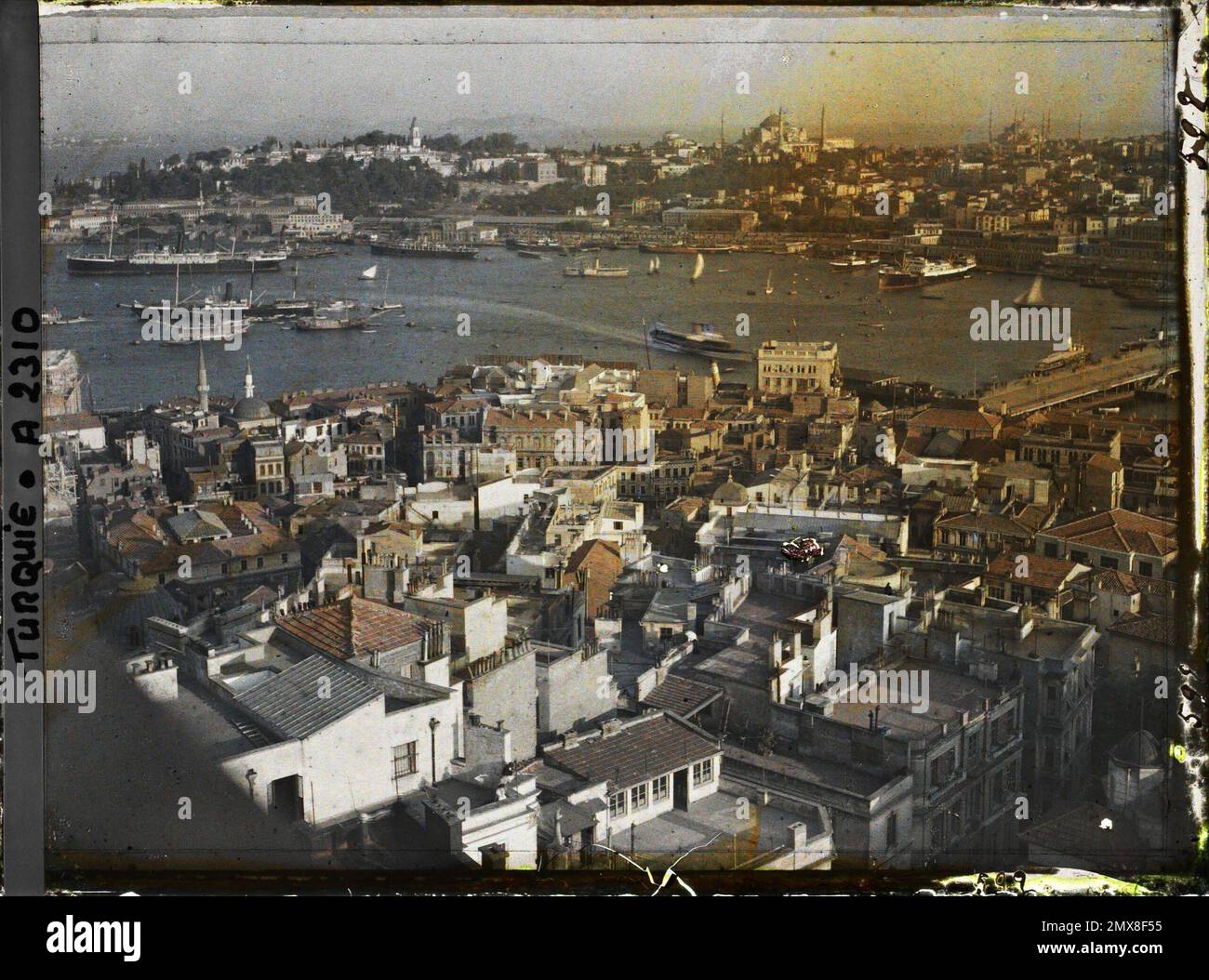 Constantinople (current Istanbul), Turkey the golden horn, the Galata ...