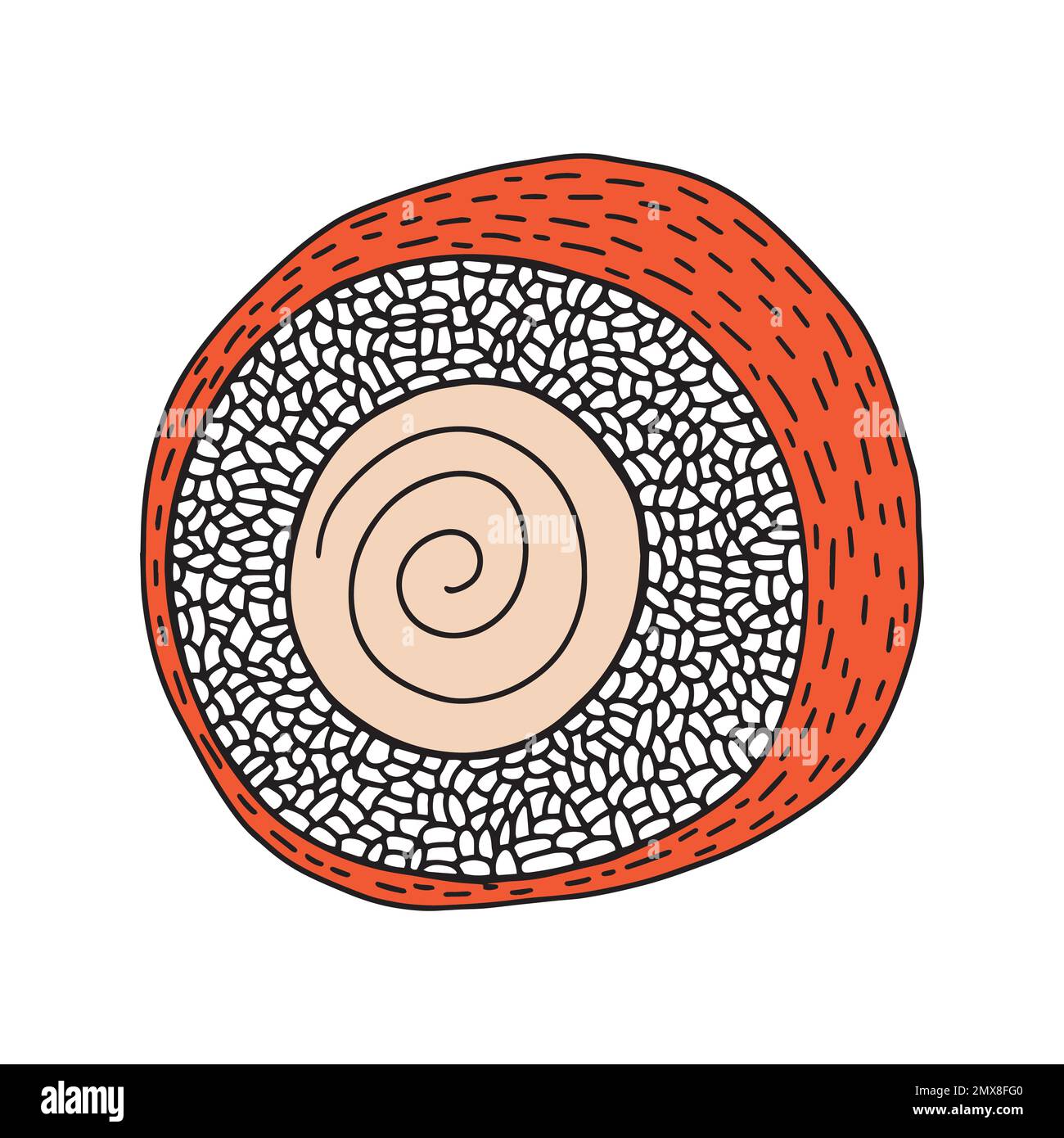 Maki roll salmon philadelphia Stock Vector Images - Alamy