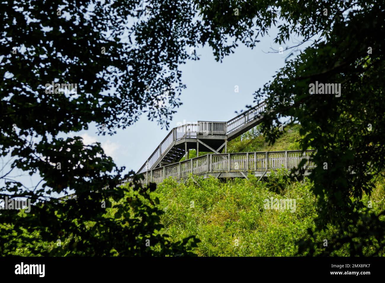 Boardwalk and observation platform on the Great Temple Mound at ...