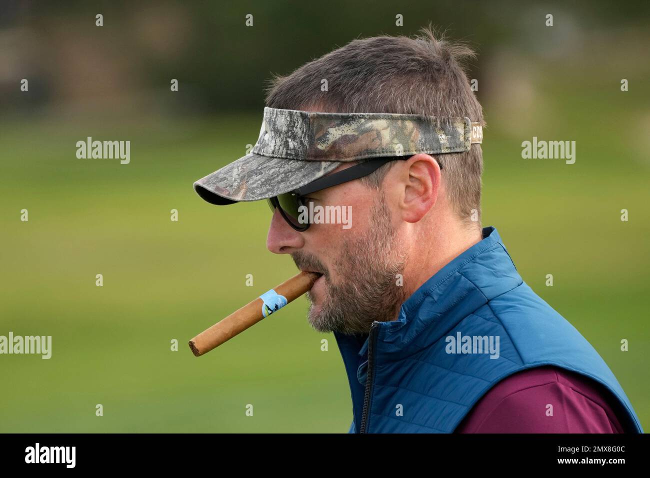 Eric Church reads the second green of the Spyglass Hill Golf Course ...