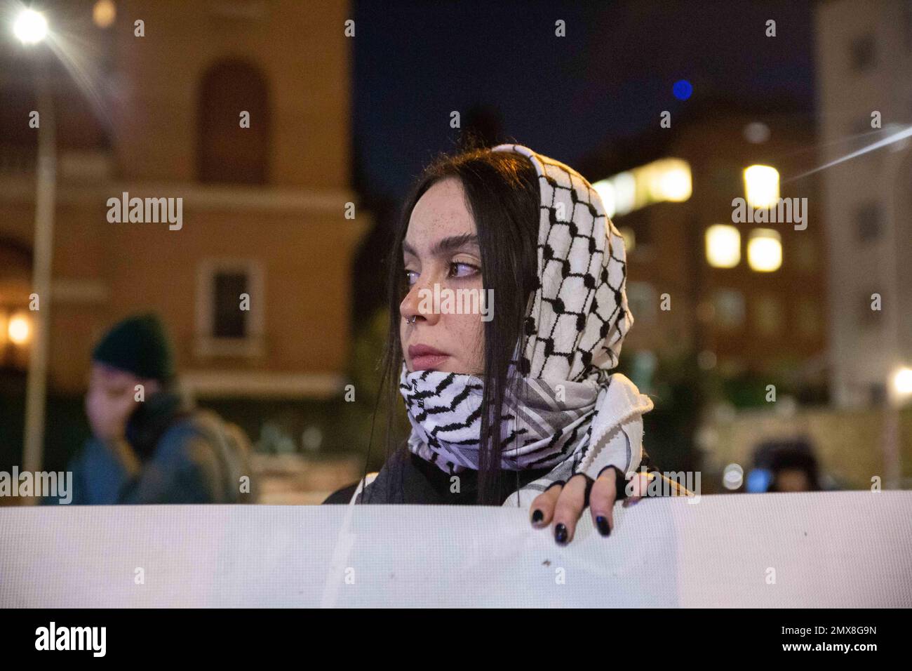 Rome, Italy. 31st Jan, 2023. A protest near the Israeli Embassy ...