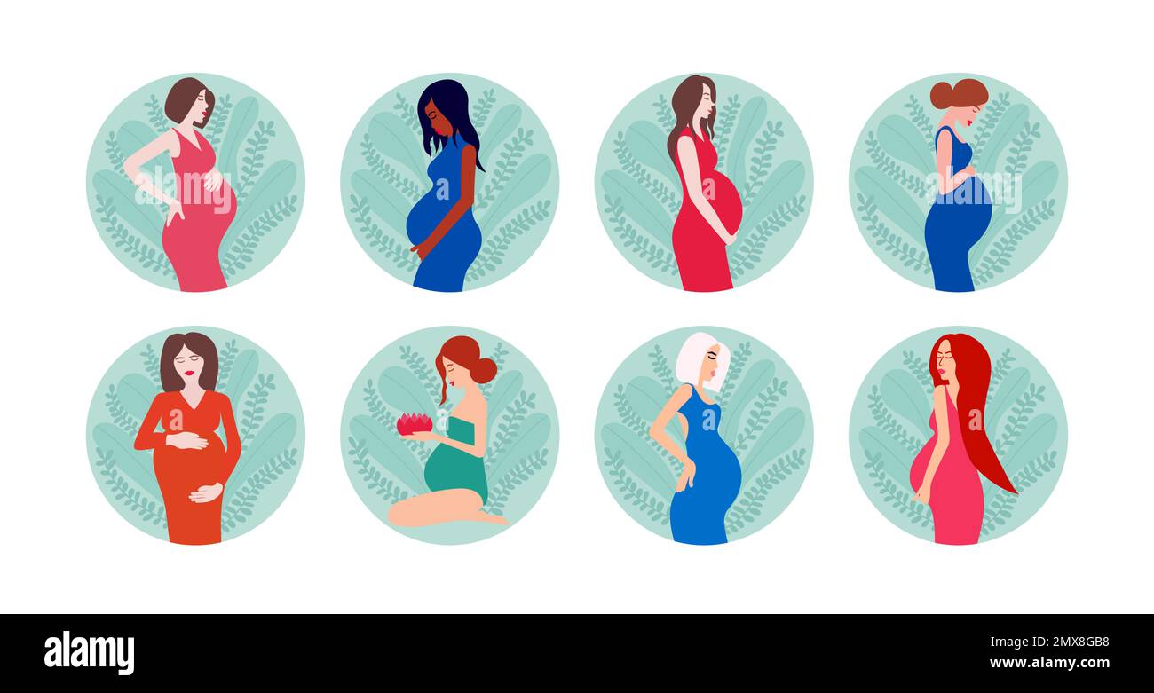 Vector pregnancy icon set Stock Vector Image & Art - Alamy