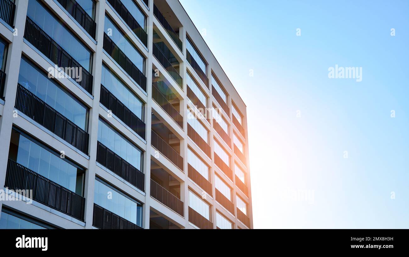 Apartments in residential complex. Housing structure at modern house ...