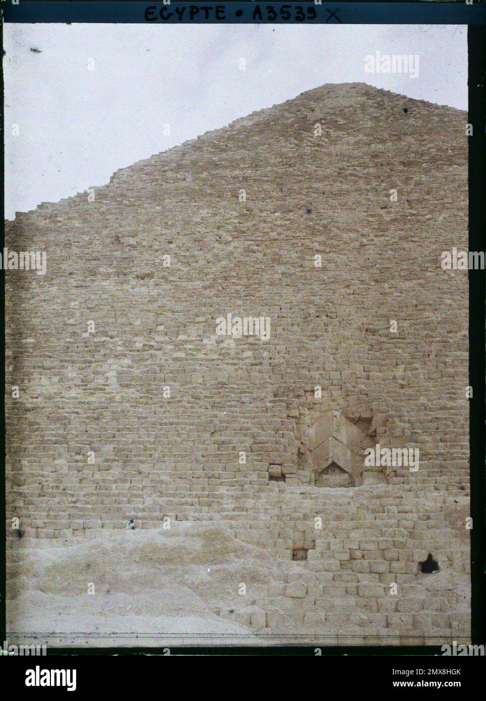 Gizeh, Egypt, Africa one of the facades of the pyramid of Khéops , 1914 ...