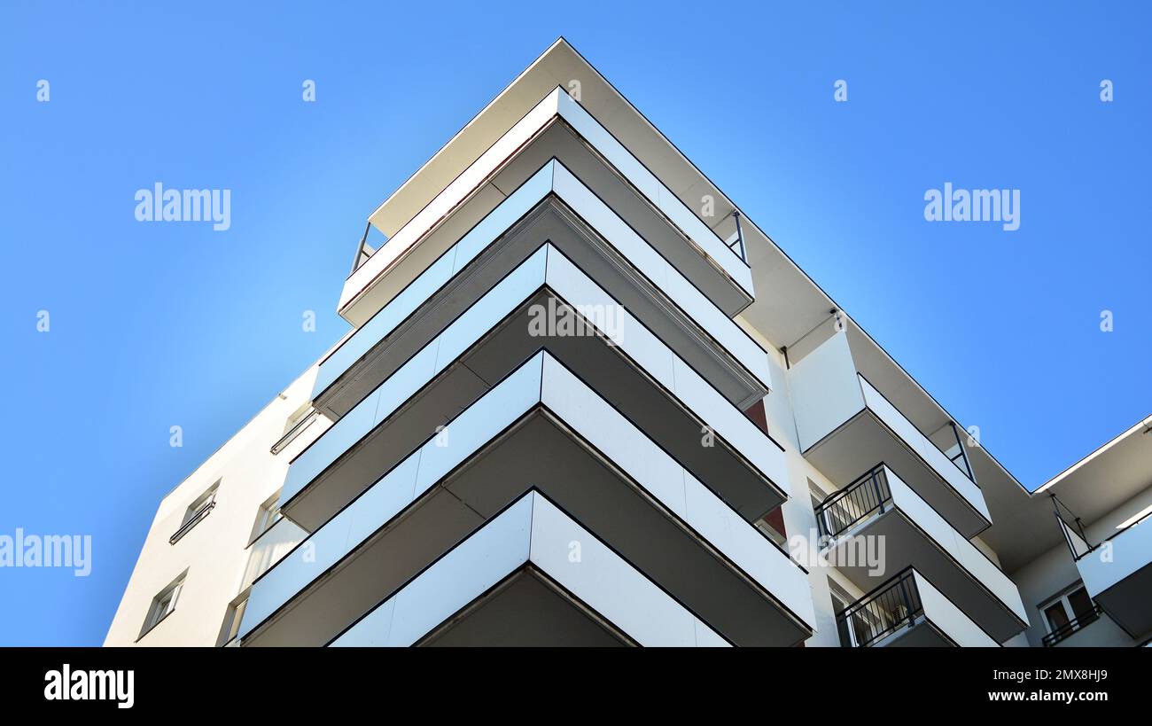Apartments in residential complex. Housing structure at modern house ...