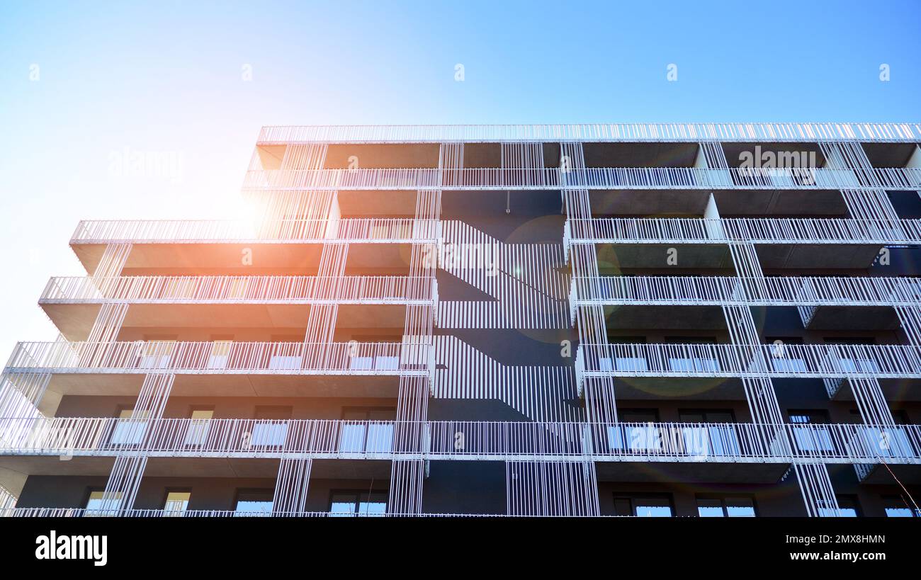 Apartments in residential complex. Housing structure at modern house ...